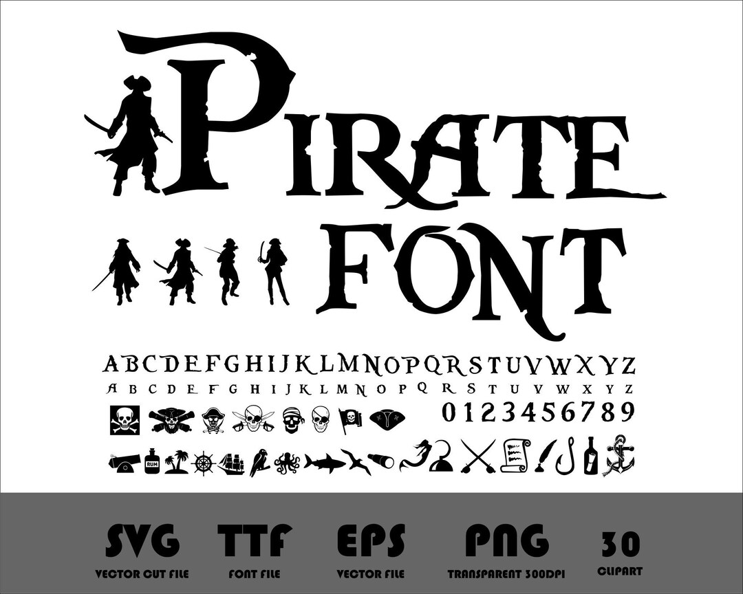 Pirate Font Png Svg Eps Ttf Caribbean Font Png Pirates Clipart and ...