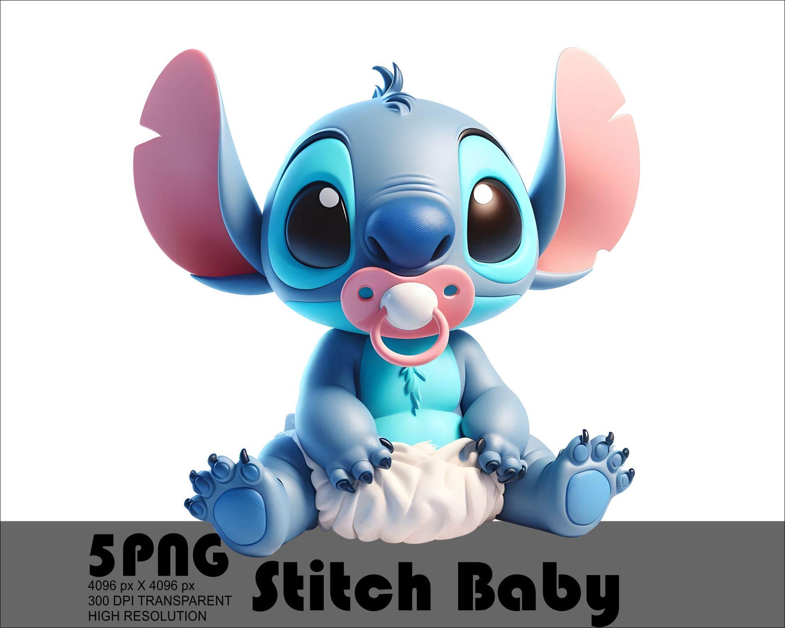 Baby Stitch Png Stitch With a Pacifier Png Stitch Png Stitch Baby Png ...