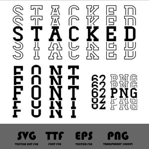 Stacked Alphabet PNG Stacked Font Svg Eps Ttf Letters Numbers Alphabet ...