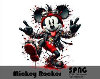 5 PNG Minnie Rocker Punk PNG Design High Resolution Tshirt and ...
