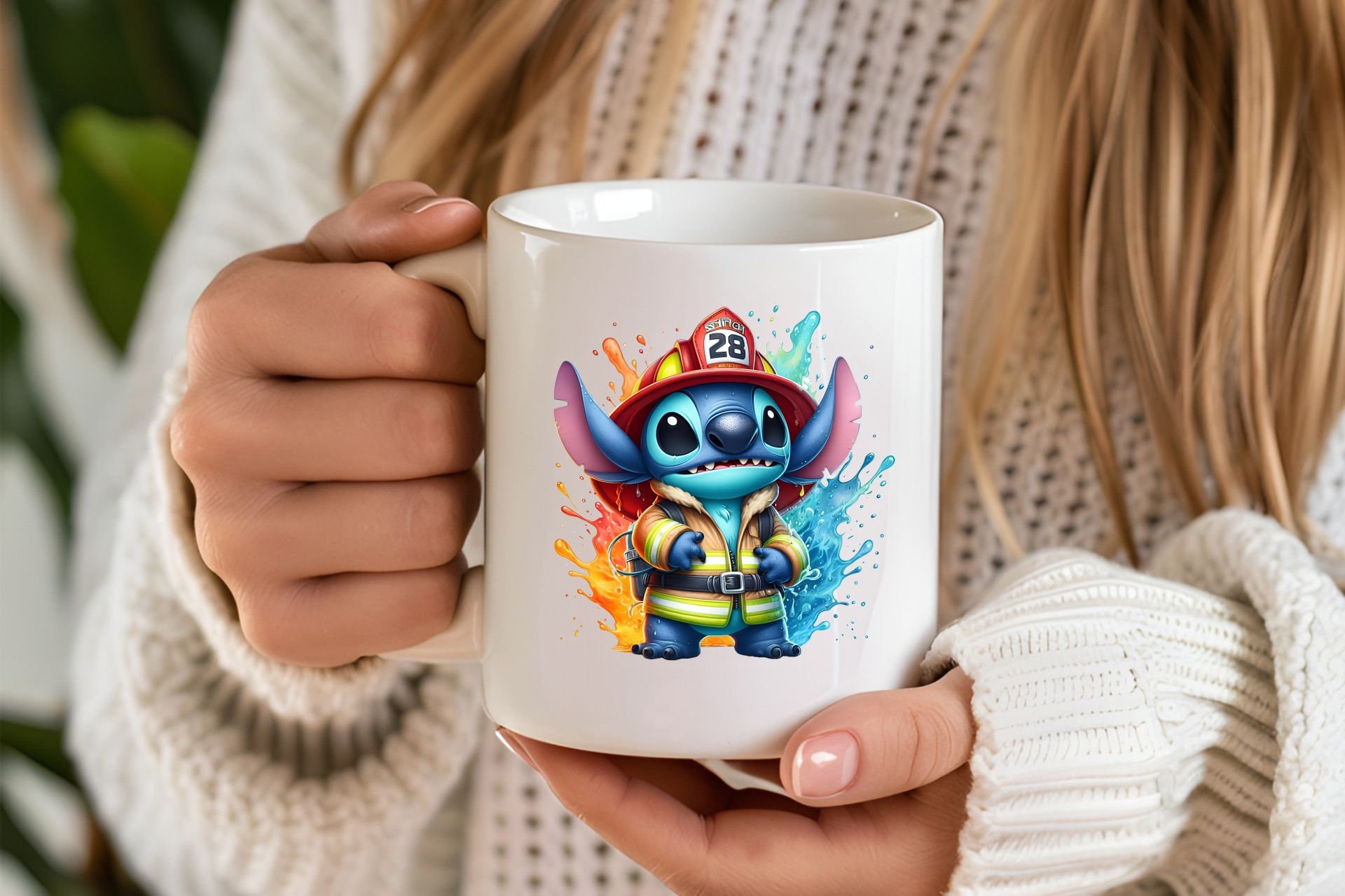 5 PNG Stitch Fireman Splash Watercolor Digital Design PNG File for ...