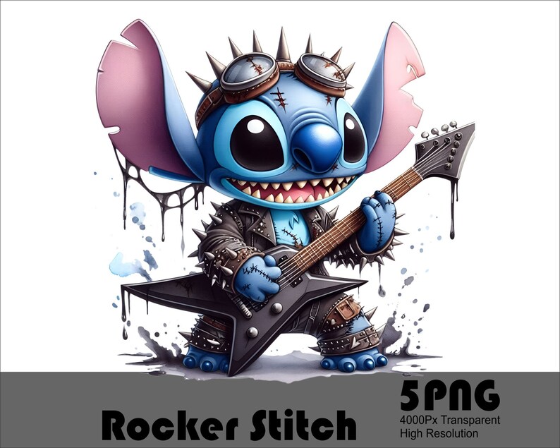 5PNG Stitch Rocker PNG Design High Resolution T-shirt and Sublimation ...