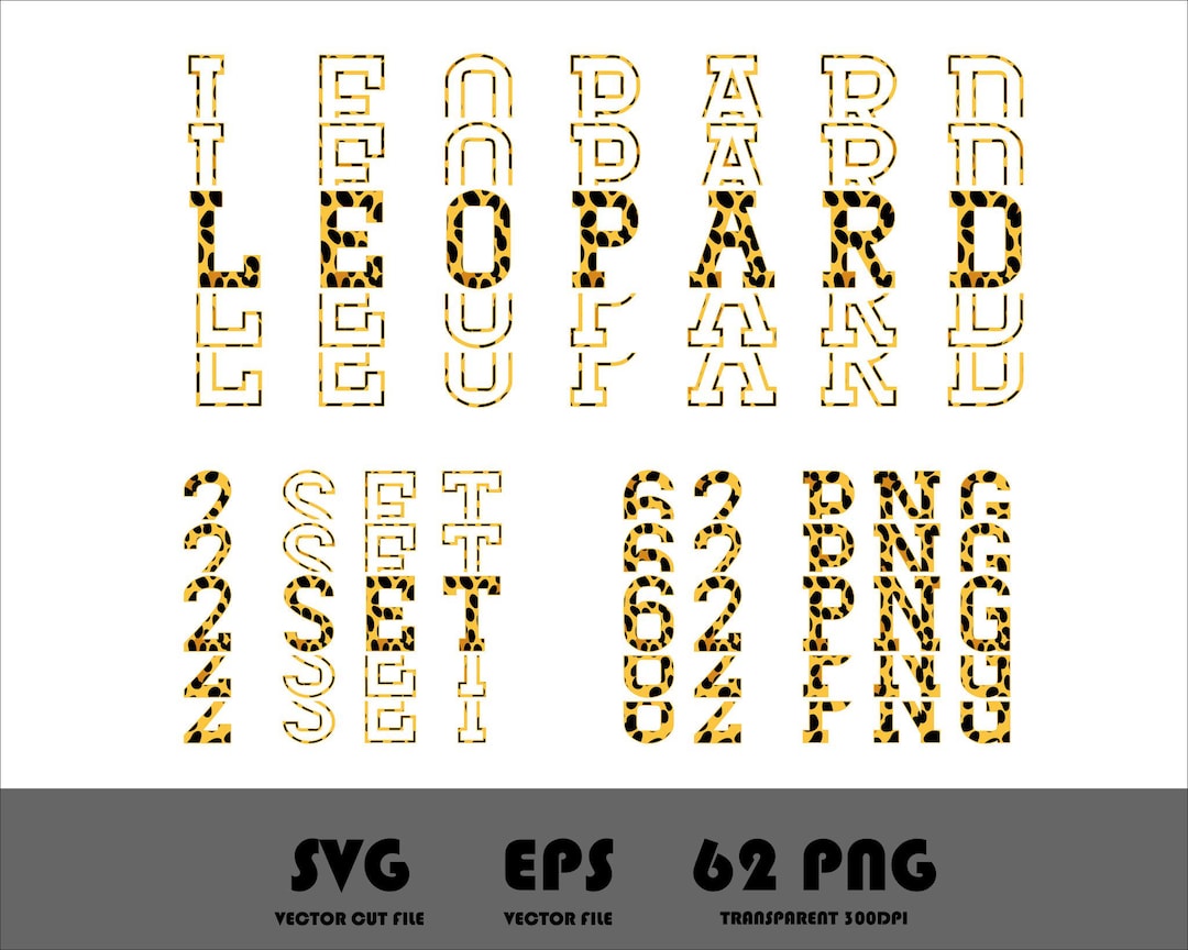 Stacked Font PNG Stacked Leopard Alphabet SVG Eps Letters Numbers ...