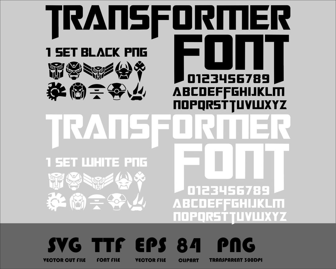Robot Font Png Svg Eps Transformer Font Png Transform Head Skin Clipart ...