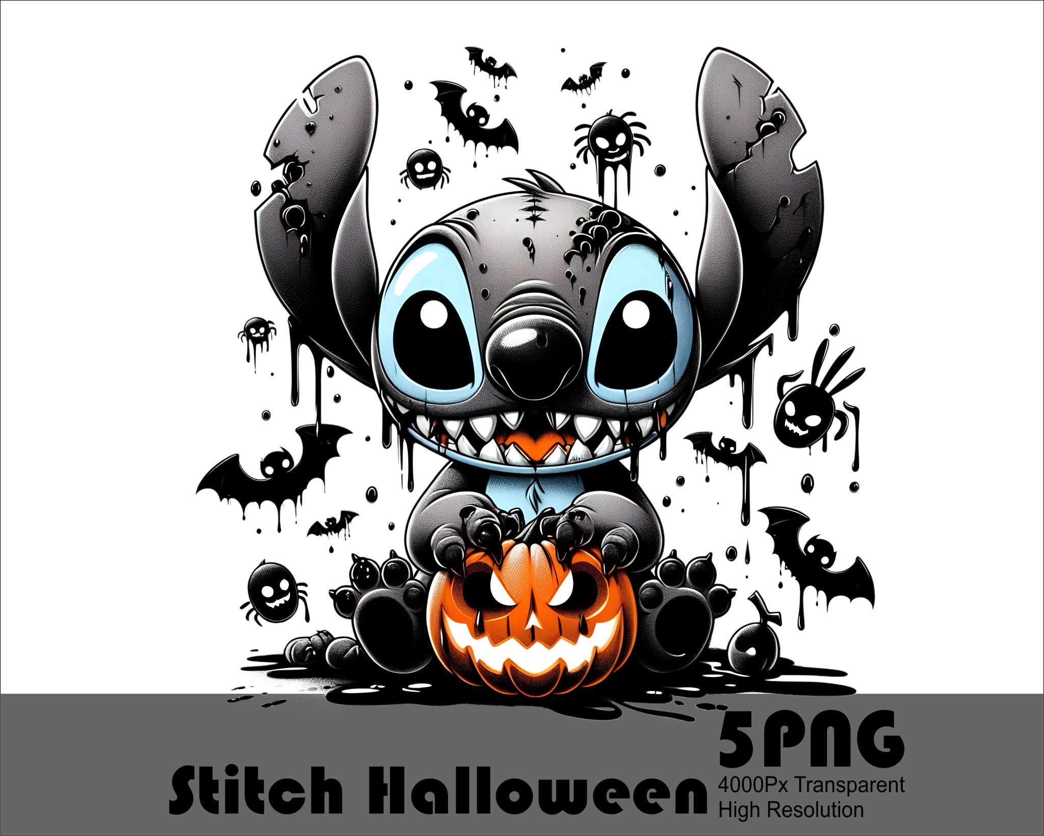 5 PNG Stitch Spooky Halloween Splash Watercolor Digital Design Png File ...