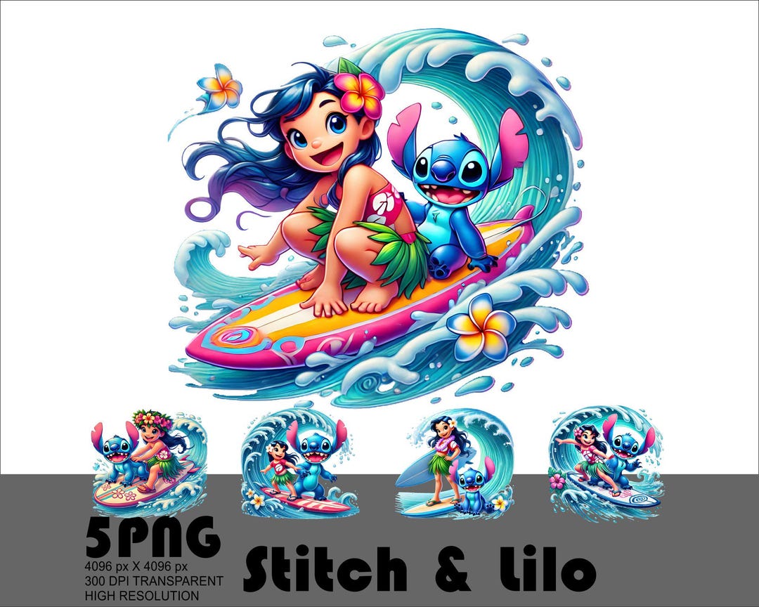 Stitch and Lilo Png Surf Png Stitch and Lilo Clipart Png Cute Lilo and ...