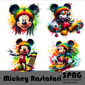 5 PNG Mickey Rastafari Reggae Mouse PNG Design High Resolution Tshirt ...