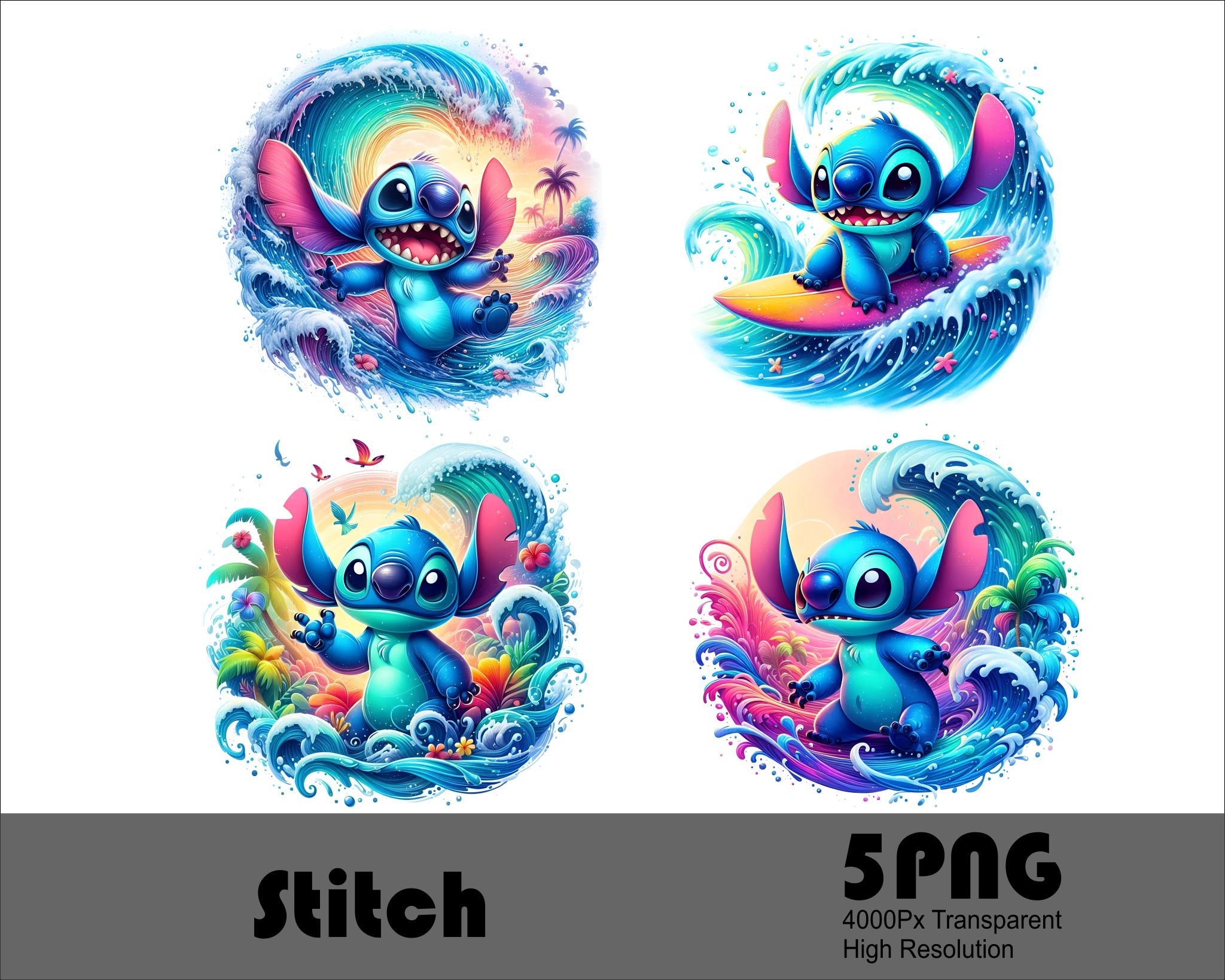 5PNG Stitch Splash and Watercolor Digital Design PNG File for ...