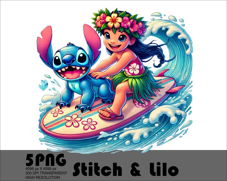 Stitch and Lilo Png Surf Png Stitch and Lilo Clipart Png Cute Lilo and ...