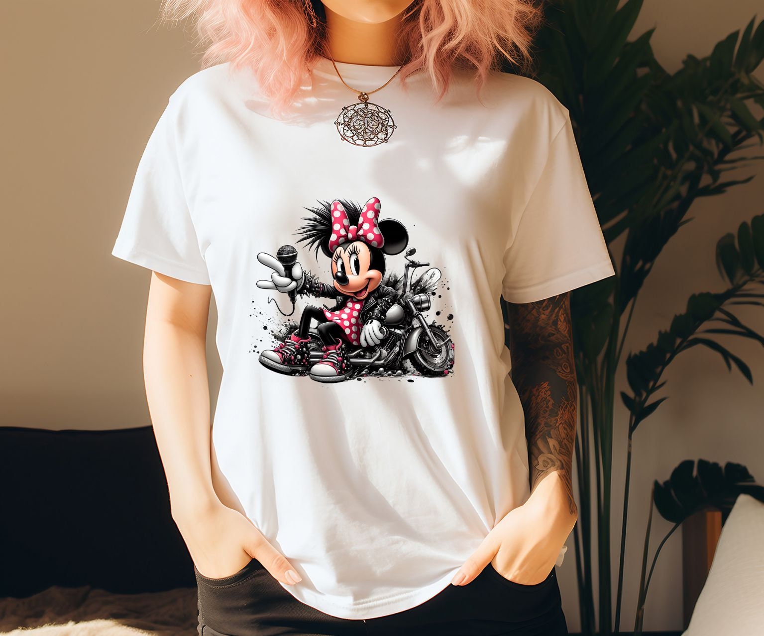 5 PNG Minnie Rocker Punk PNG Design High Resolution Tshirt and ...