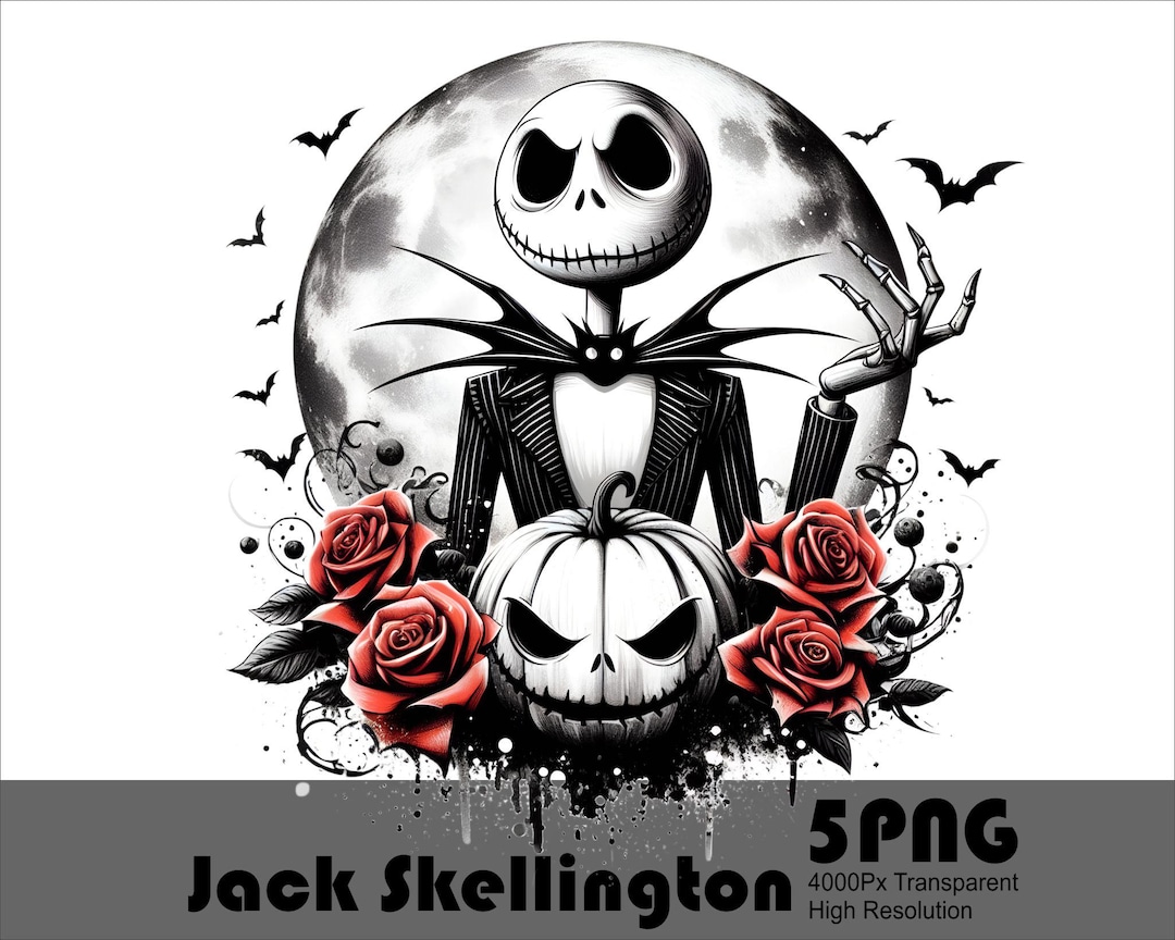 Jack Skellington PNG Bundle, Halloween Pumpkin King Design (digital ...