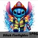 5 PNG Stitch Fireman Splash Watercolor Digital Design PNG File for ...