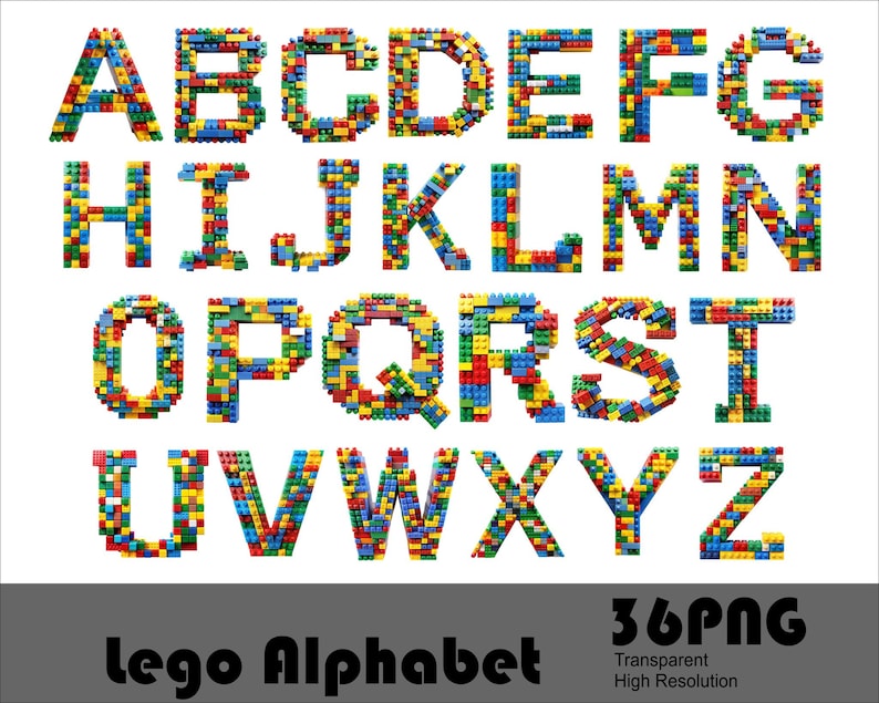 Bricks Alphabet and Numbers Font Puzzle Font PNG Brick Set Font Brick ...