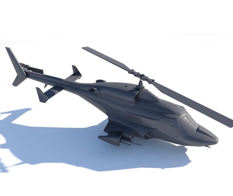 Airwolf Bell Helicopter Printable 3D Model STL / Helicopter STL ...