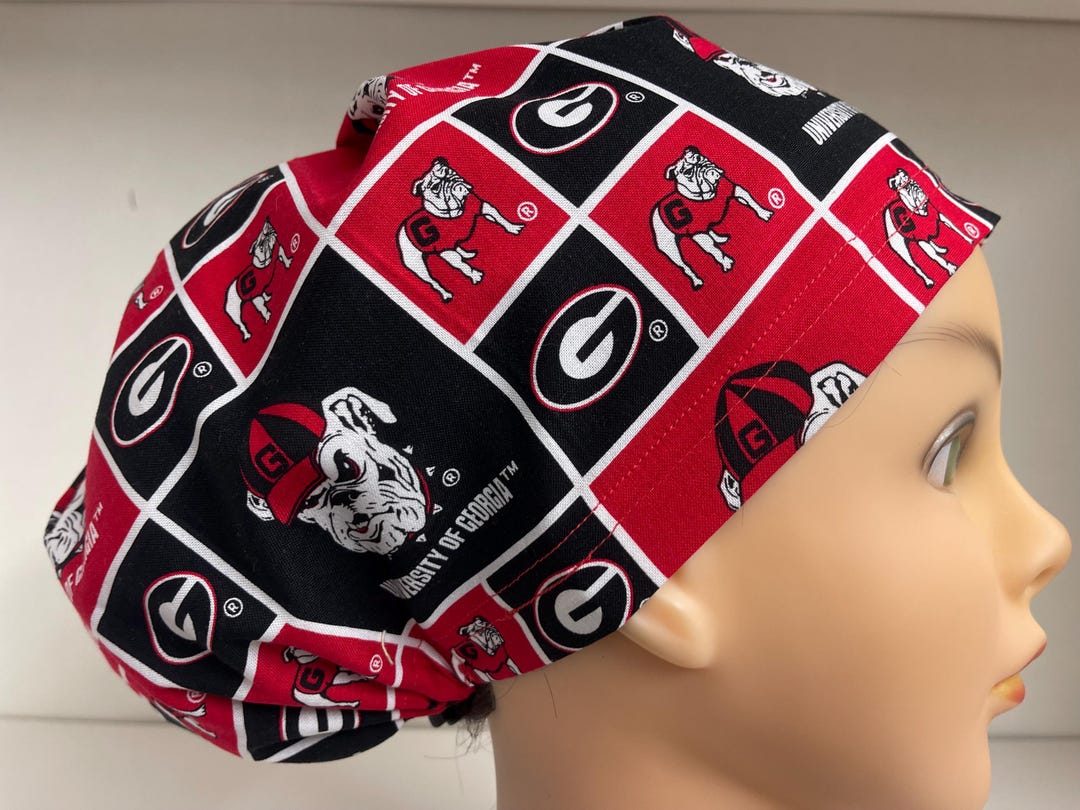 Women's Hybrid Style Surgical Scrub Hat Chemo Cap Red White Black ...