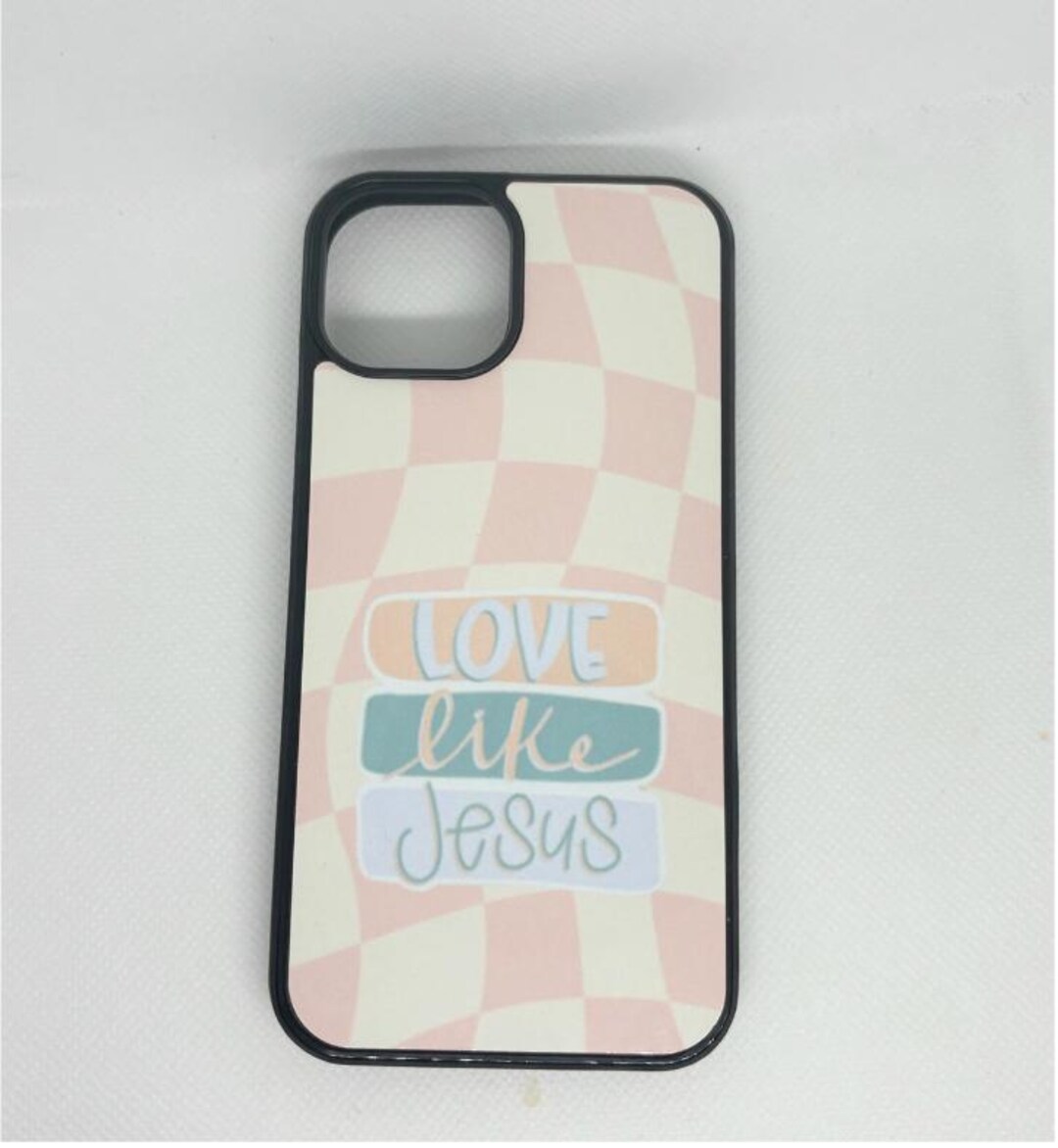 Love Like Jesus Pink Checkered Phone Case - Etsy