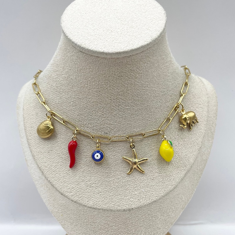 Charm Necklace - Etsy