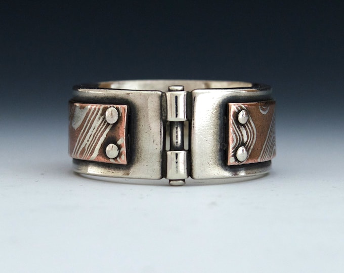 Hinge - Industrial Mixed Metal Men's Connection Ring - Etsy