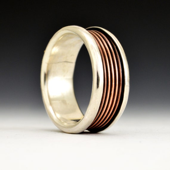 Items similar to Copper Wire Channel Ring on Etsy