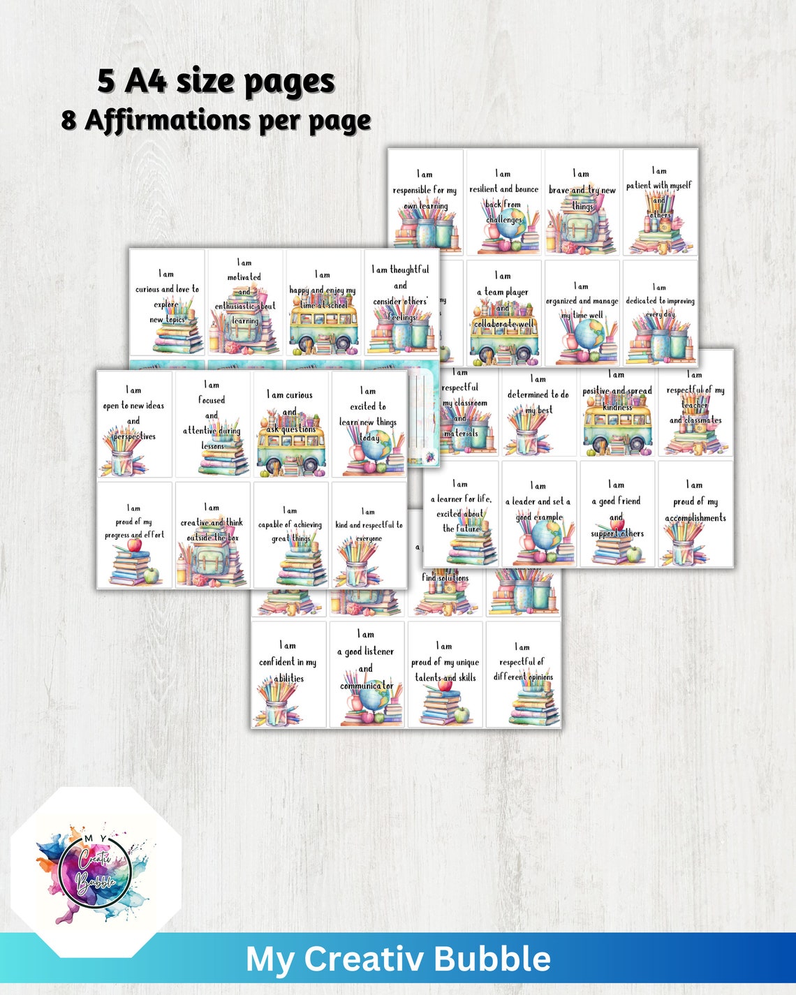 36 Classroom Daily Affirmation Cards Digital Download - Etsy
