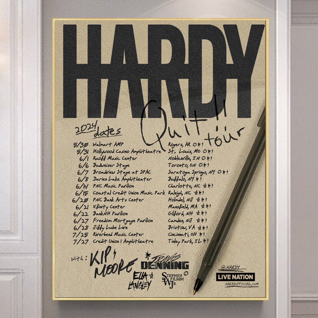 Hardy Quit Tour 2024 Poster - Etsy Hardy Quit Tour 2024 Poster - Etsy