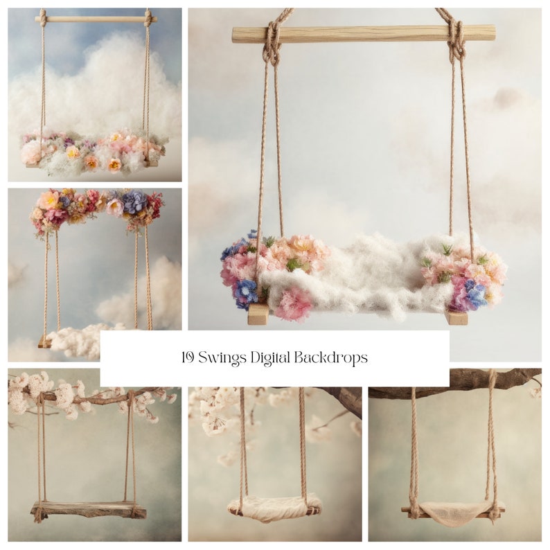 Swings Digital Backdrops for Newborn Photography - Etsy