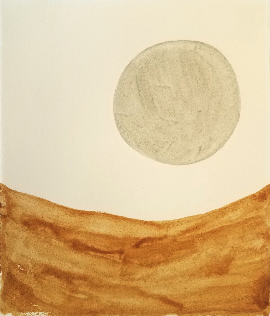 Desert Moon Art Minimalist Watercolor Painting Made With - Etsy