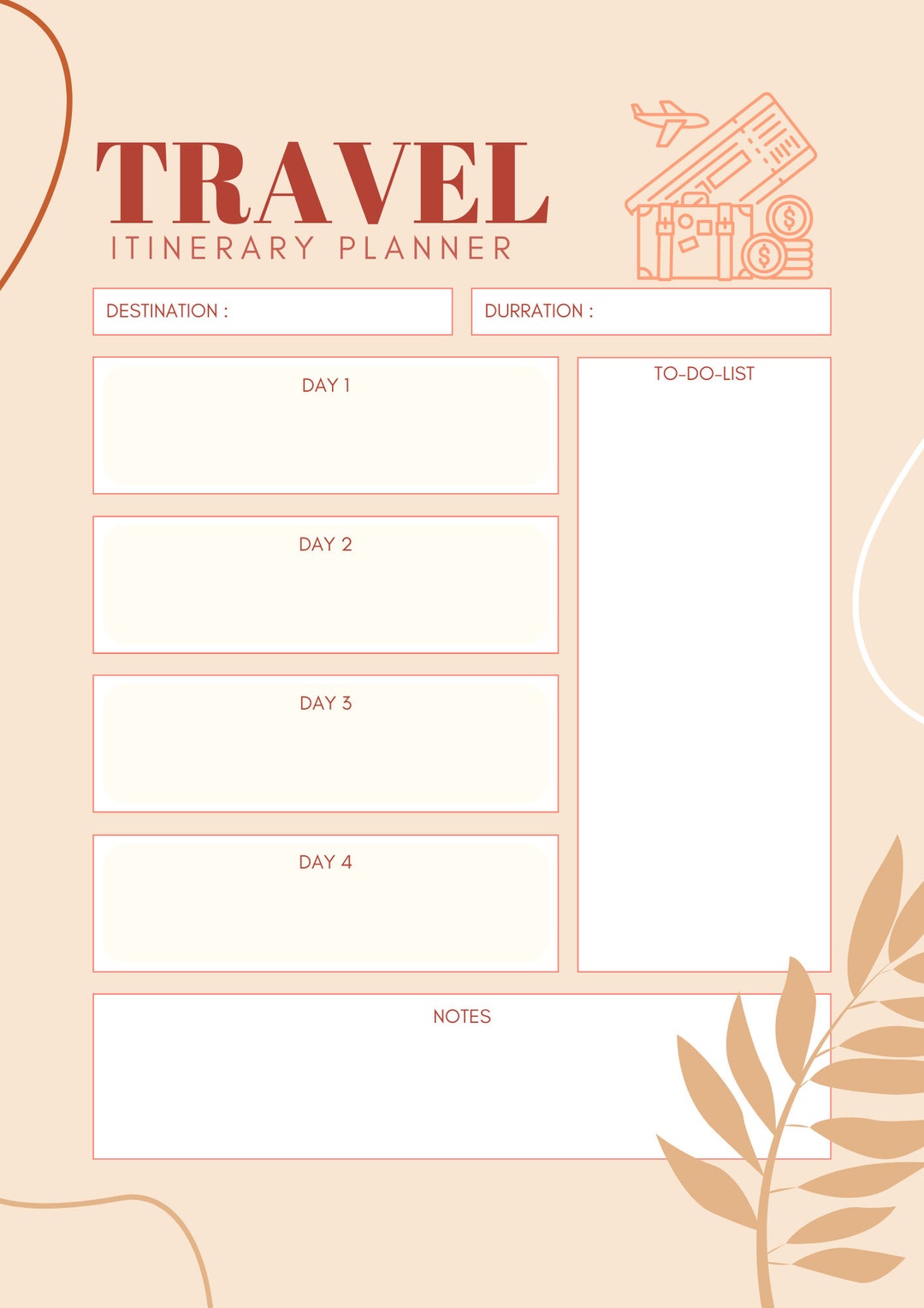Trip Planner Digital Planner Travel Itinerary Etsy