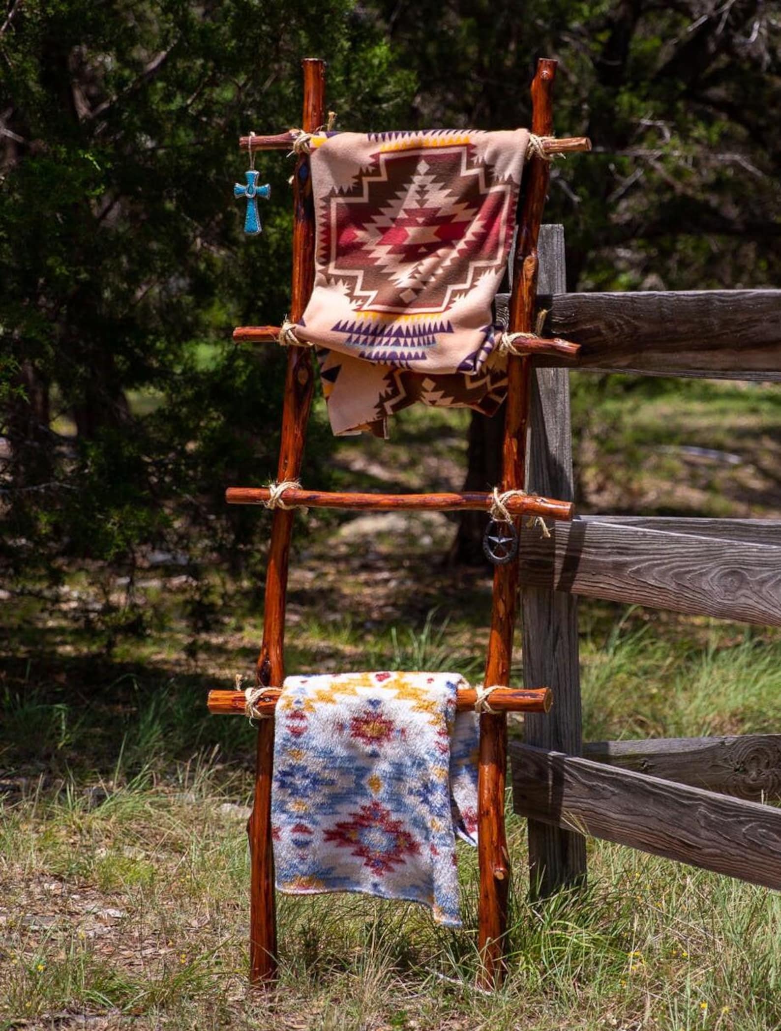 Western Style Afghan/blanket Ladder Rack - Etsy