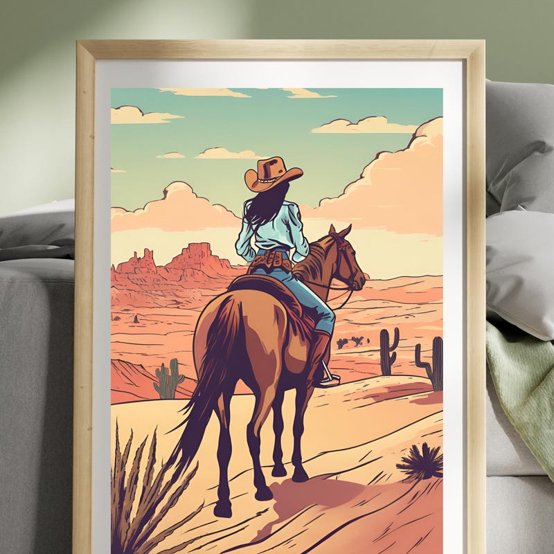Cowgirl Art - Etsy