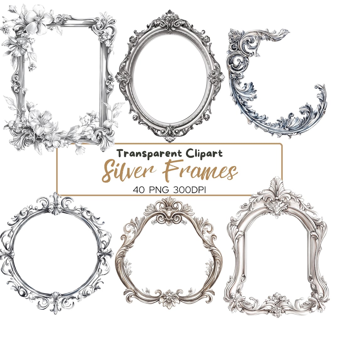 40 PNG SILVER Frame, Antique Frame, Clipart, Transparent Clip Art ...
