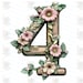 Floral Illuminated Numbers Clipart: Elegant Invitation Graphics ...