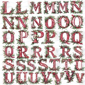 CHRISTMAS Initial Letters Bundle Card Clipart, English Alphabet Letters ...