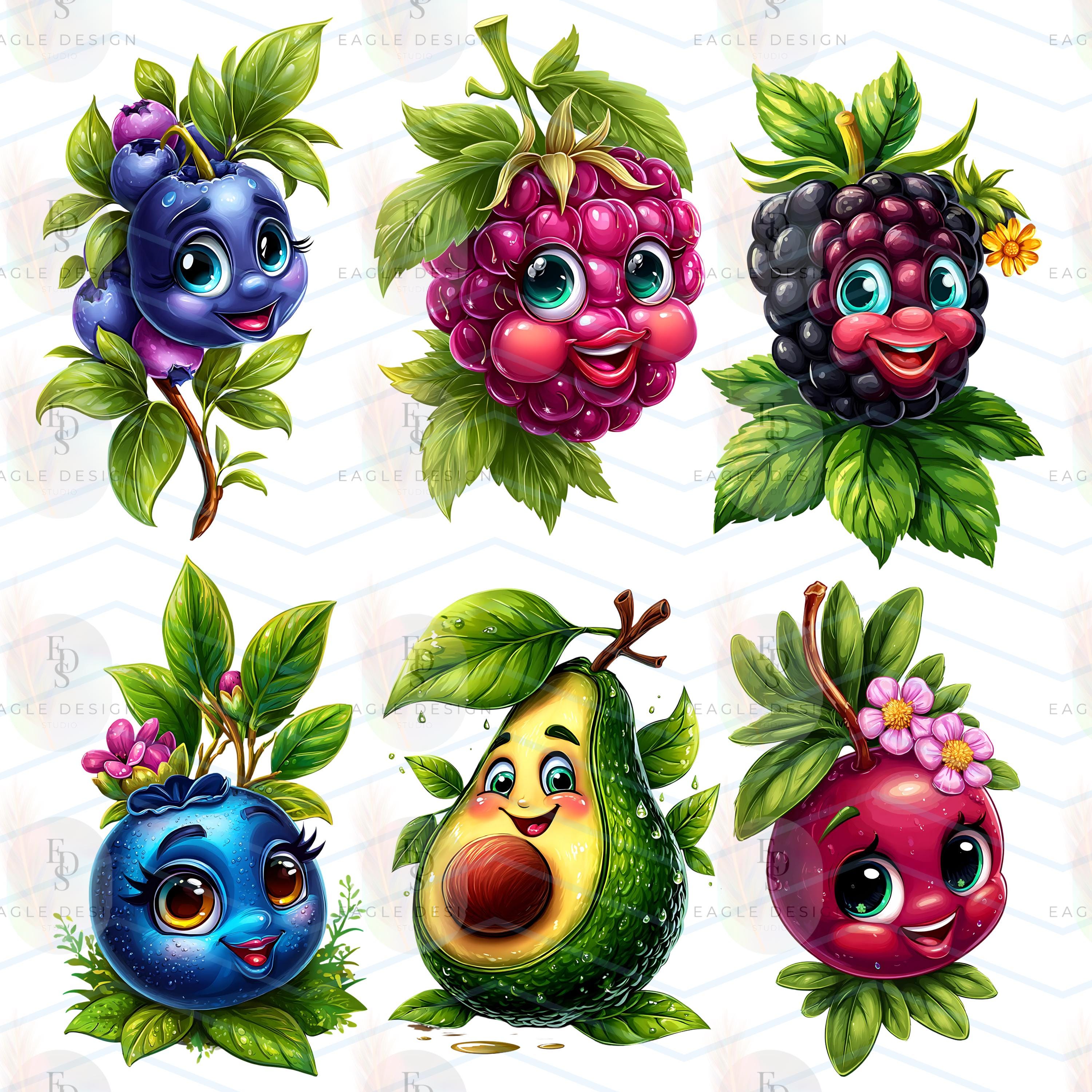 38 PNG FRUIT Cute Smiling Fruits Clipart | Fruit With Face ...