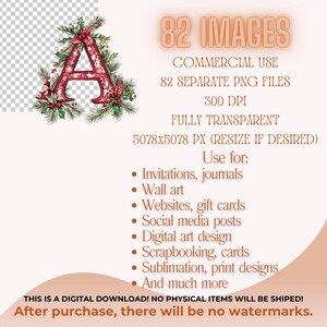 82 PNG, Illuminated CHRISTMAS Letters Bundle Card Clipart, English ...