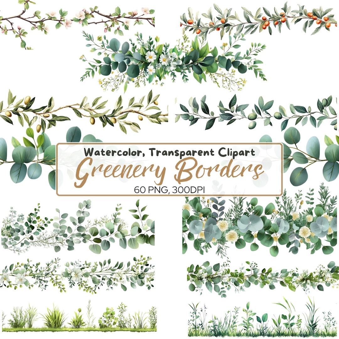 60 PNG Greenery BORDER, Clipart, Transparent Greenery Clip Art ...