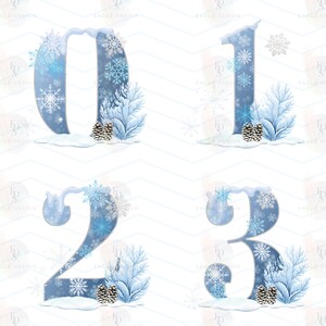 32 PNG, WINTER Vibe Numbers Bundle Card Clipart, Christmas Clipart ...