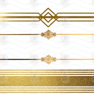 20 Gold Border Clipart PNG | Minimalist Dividers | Elegant Gold Line ...