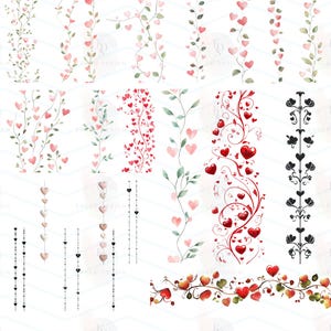 100 PNG Valentines BORDER Clipart – Heart Love Borders With Transparent ...