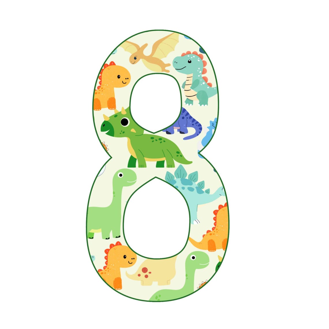 Pastel Dinosaur Letters and Numbers Clipart: 37 PNG Files (digital ...