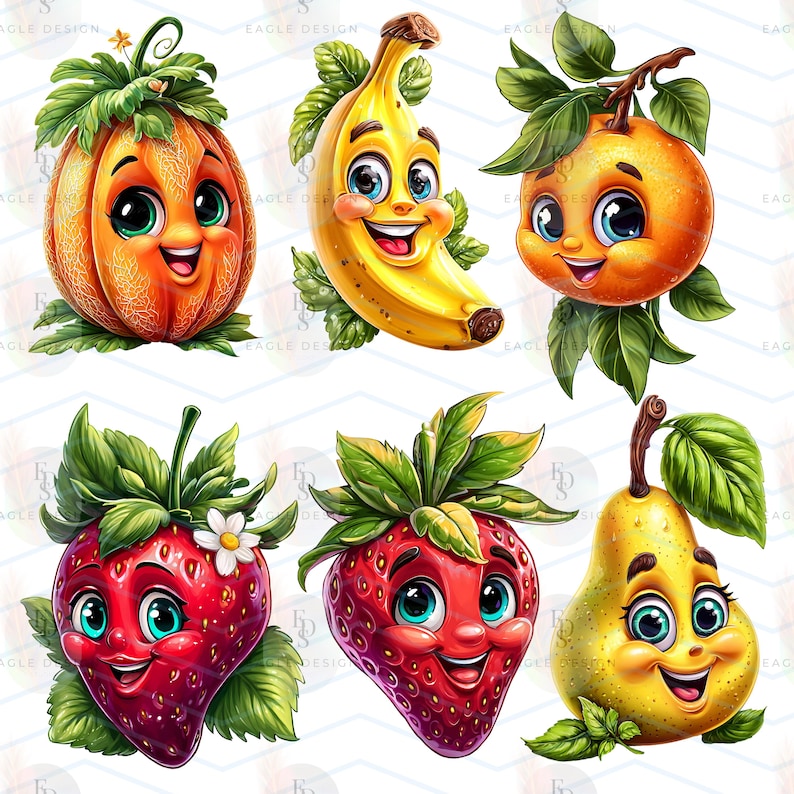 38 PNG FRUIT Cute Smiling Fruits Clipart | Fruit With Face ...
