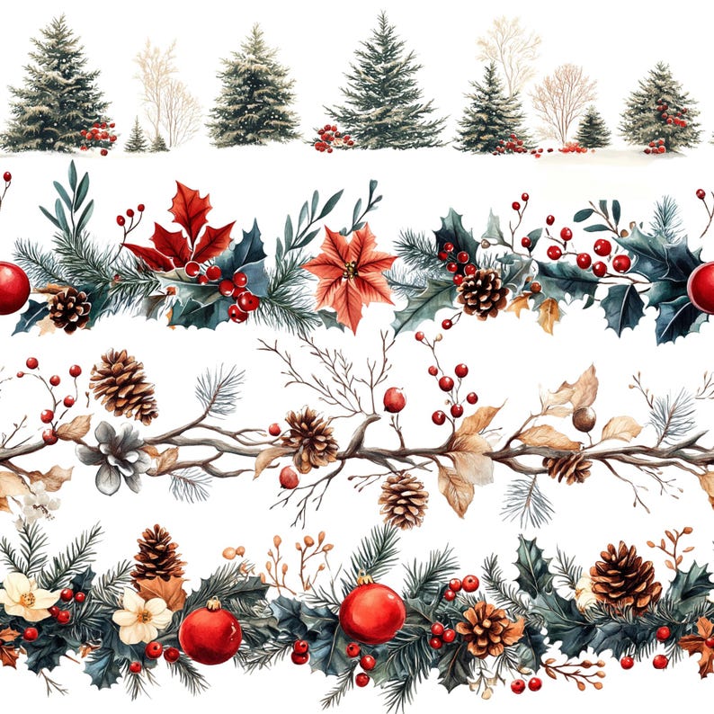 32 PNG Christmas BORDER Clipart – Festive Holiday Borders With ...