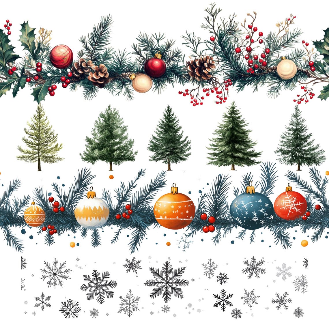 32 PNG Christmas BORDER Clipart – Festive Holiday Borders With ...