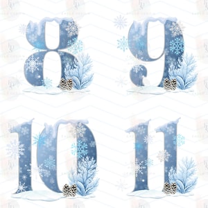 32 PNG, WINTER Vibe Numbers Bundle Card Clipart, Christmas Clipart ...
