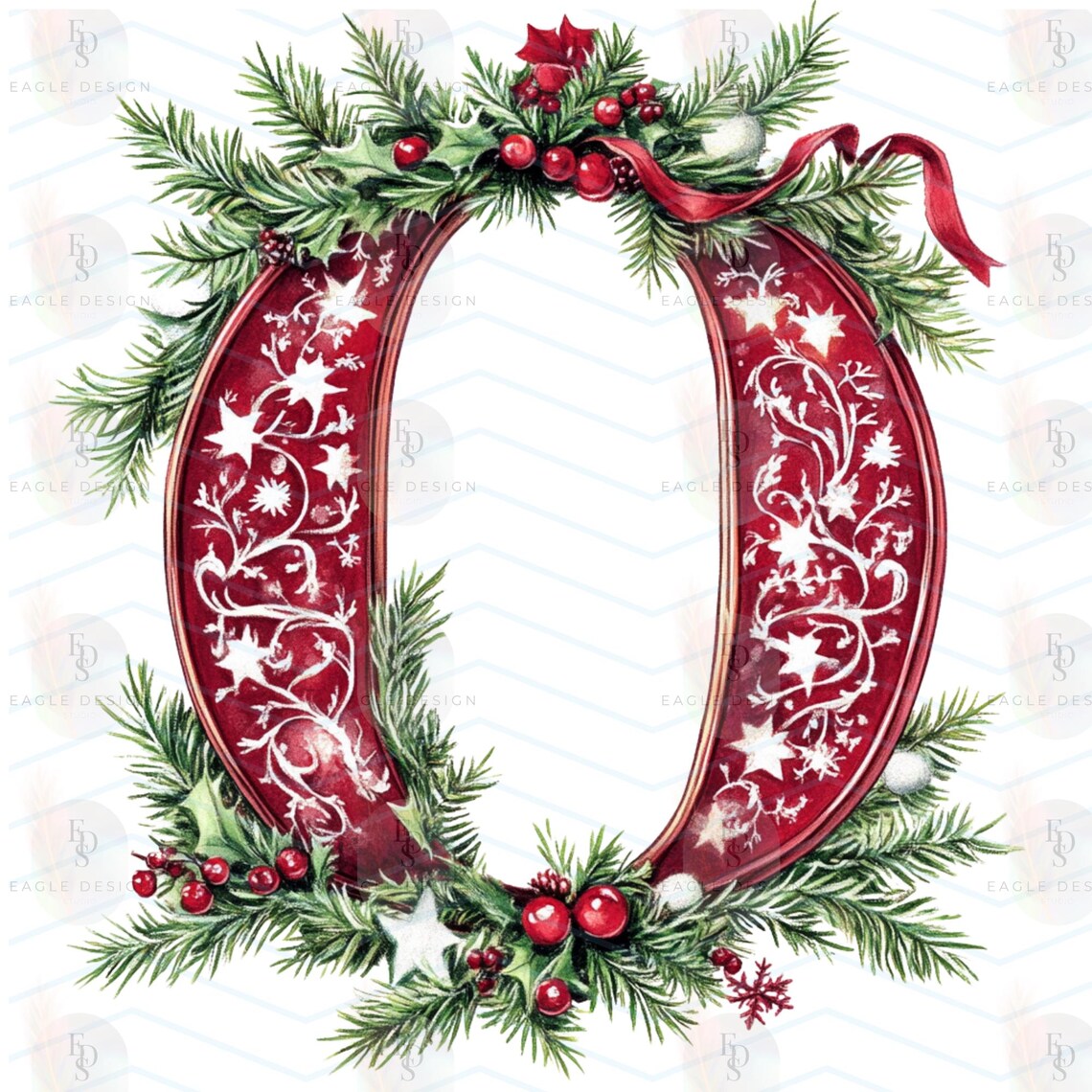 CHRISTMAS Initial Letters Bundle Card Clipart, English Alphabet Letters ...