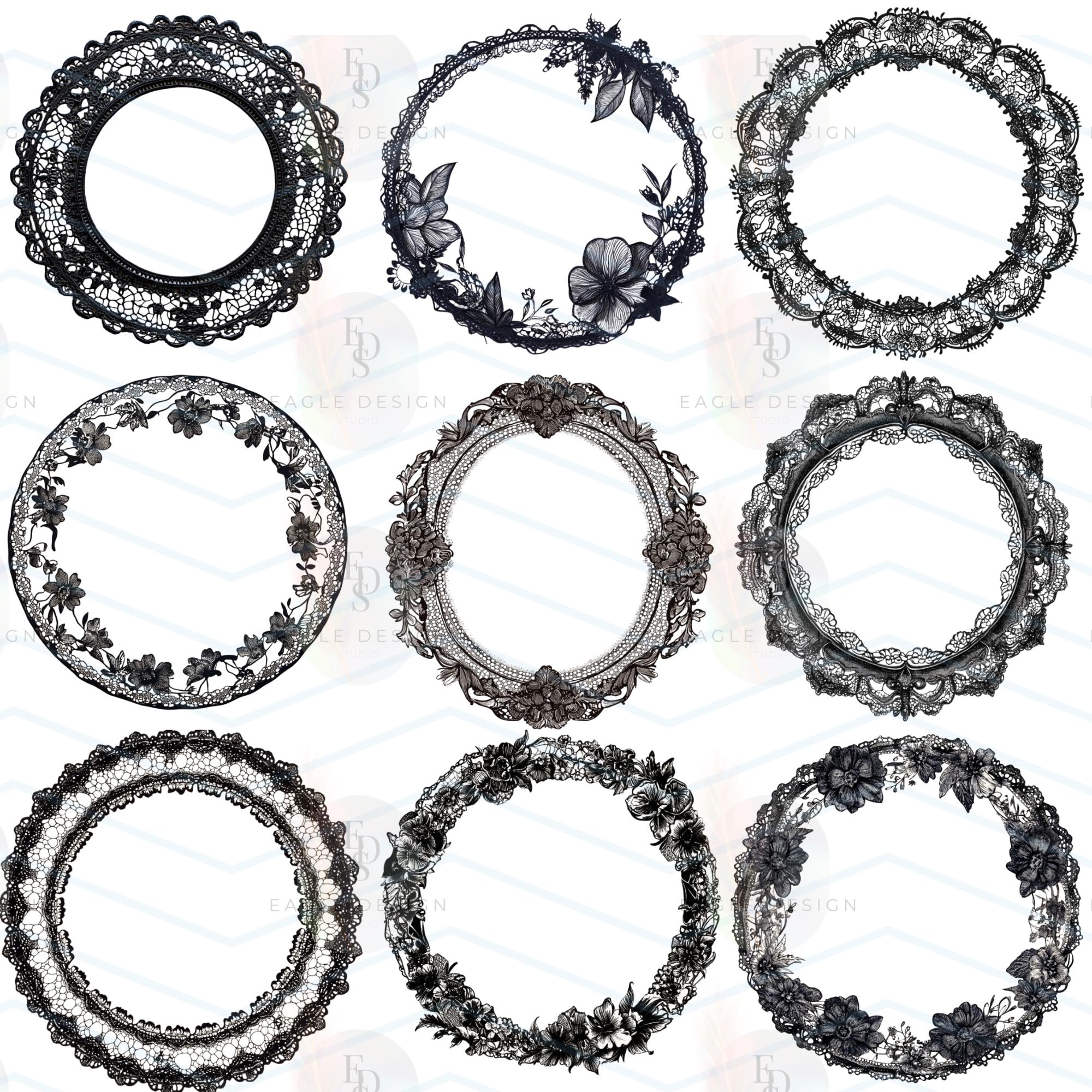 50 PNG BLACK Lace Frame, Antique Frame, Clipart, Transparent Clip Art ...
