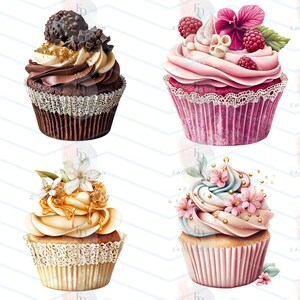 40 PNG CUPCAKES Clip Arts (300 Dpi, Commercial Use, Bundle, Digital ...