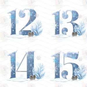 32 PNG, WINTER Vibe Numbers Bundle Card Clipart, Christmas Clipart ...