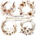 Watercolor Bohemian Floral Clipart Boho Frames Wreaths Gold Frame Dried ...