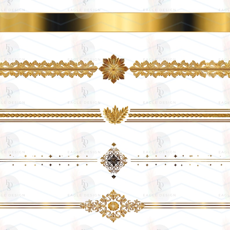 20 Gold Border Clipart PNG | Minimalist Dividers | Elegant Gold Line ...
